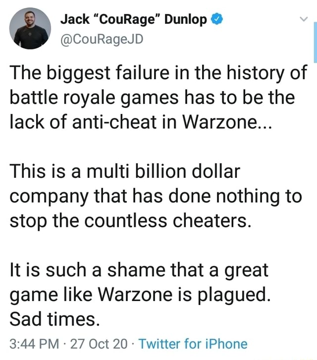 Jack "CouRage" Dunlop @ @CouRageJD The biggest failure in the history ...