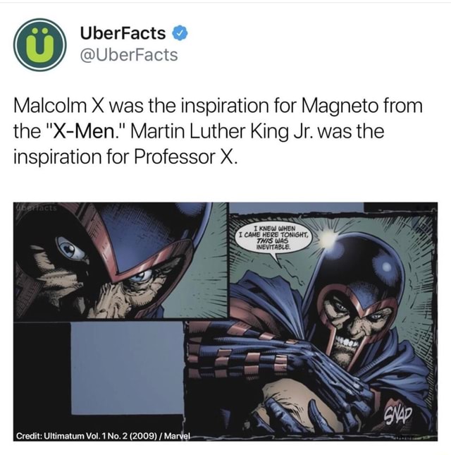 Malcolm X was the inspiration for Magneto from the "X-Men." Martin ...