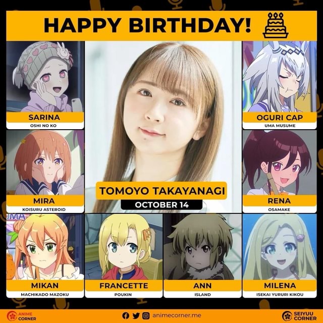 HAPPY BIRTHDAY! SARINA OGURI CAP OSHI NO KO uma musume TOMOYO TAKAYANAGI OCTOBER 14 POUKIN pen ...