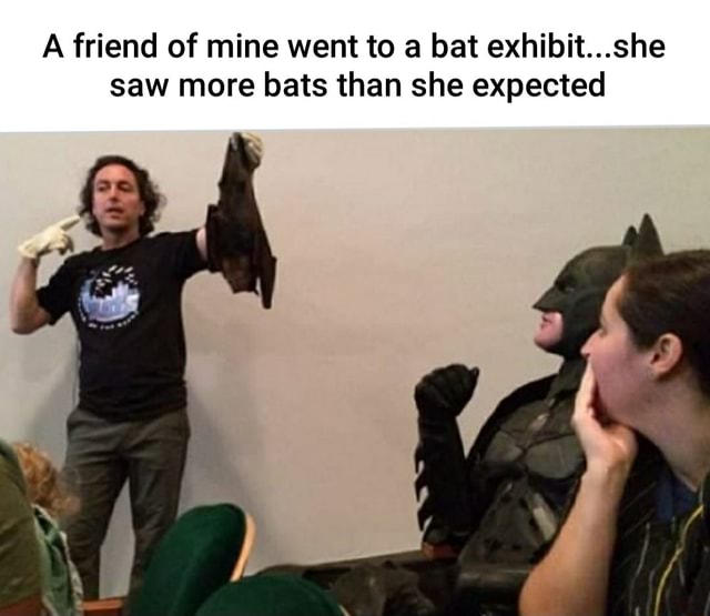 A friend of mine went to a bat exhibit...she saw more bats than she ...