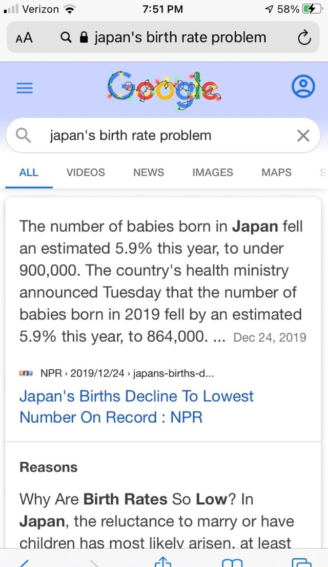 PM Verizon AA Q @ japan's birth rate problem 6) Q. japan's birth rate ...