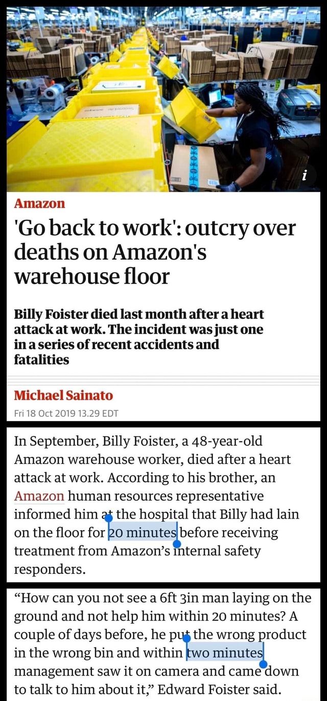 Amazon 'Go back to work': outcry over deaths on Amazon's warehouse ...