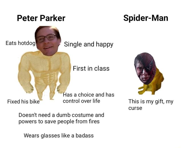 Peter Parker Eats hotdog Single and happy First in class as a choice ...