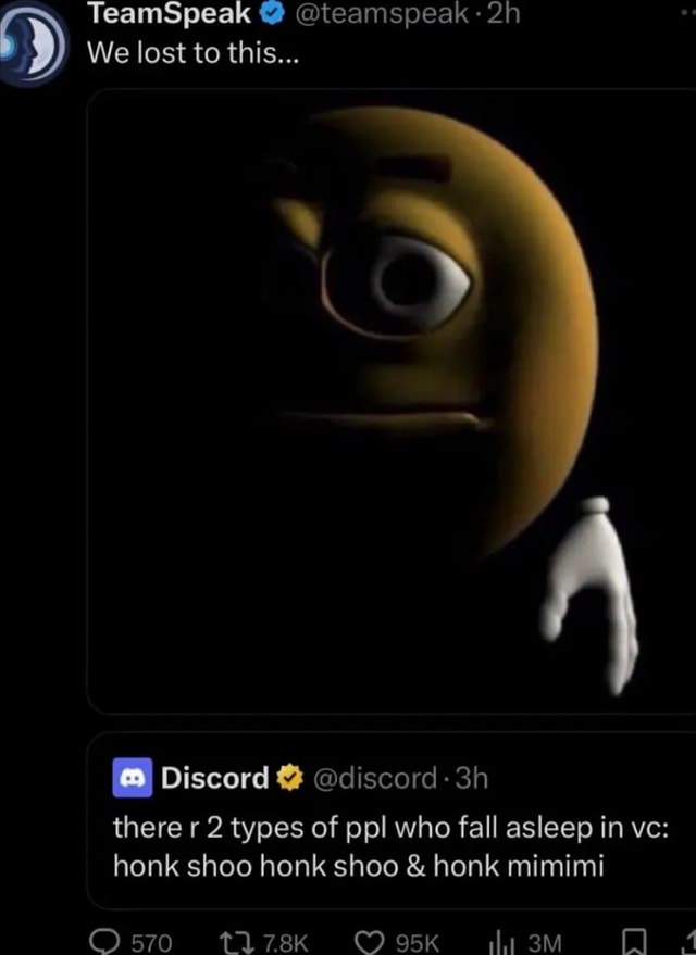 TeamSpeak @ @teamspeak We lost to this... Discord @ @discord there r 2 ...