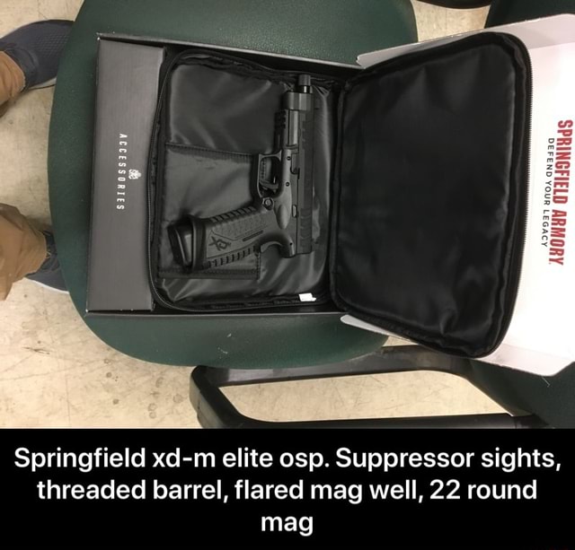 Springfield xd-m elite osp. Suppressor sights, threaded barrel, flared ...