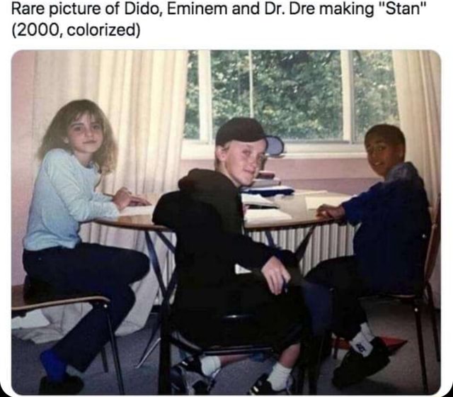 Rare picture of Dido, Eminem and Dr. Ore making "Stan" (2000, colorized ...