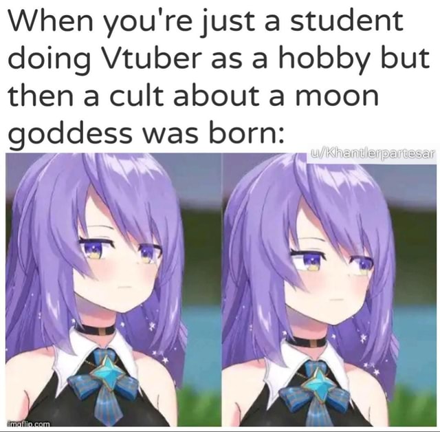 When you're just a student doing Vtuber as a hobby but then a cult ...