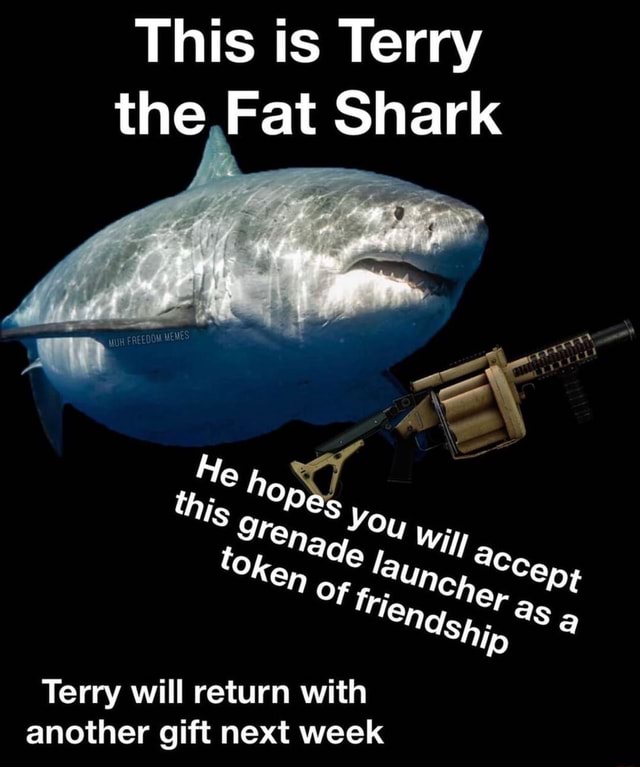 This is Terry the Fat Shark Terry will return with another gift next ...