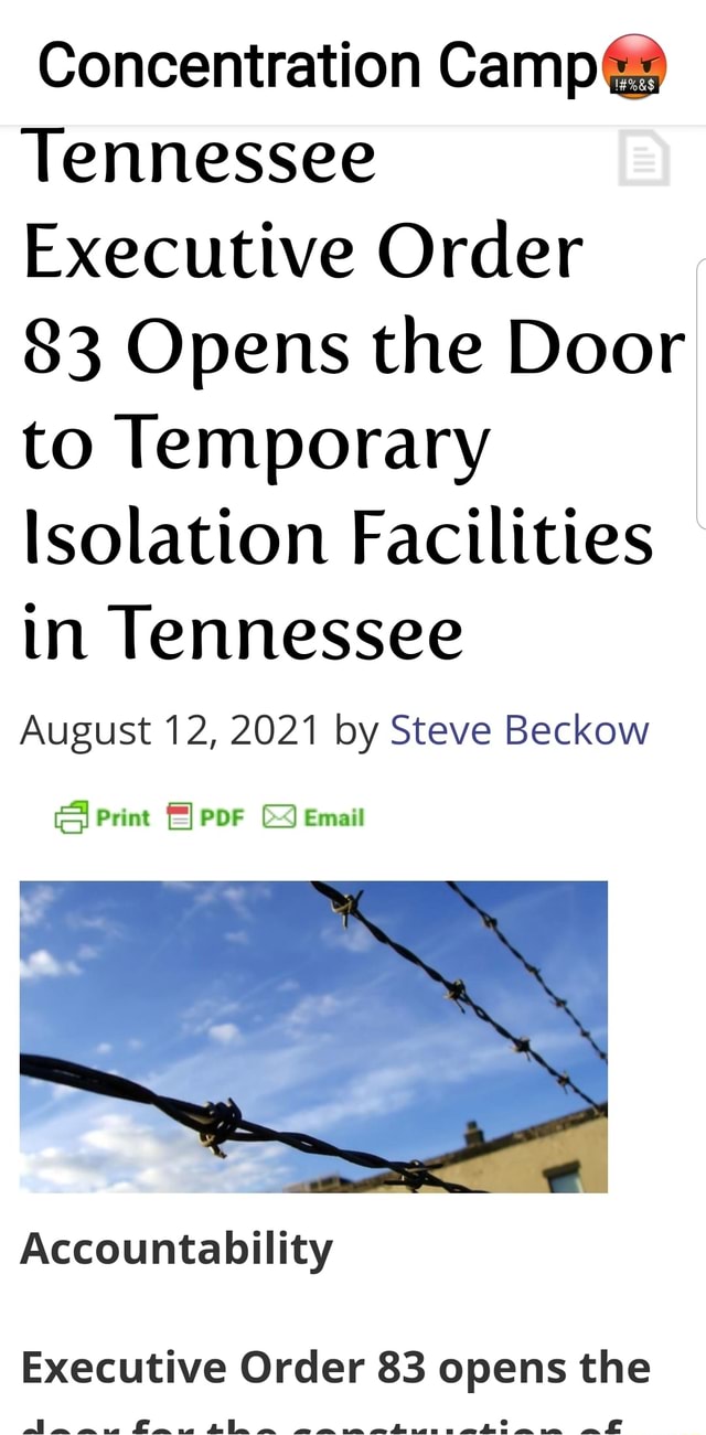 Concentration Camp@ Tennessee Executive Order 83 Opens the Door to ...