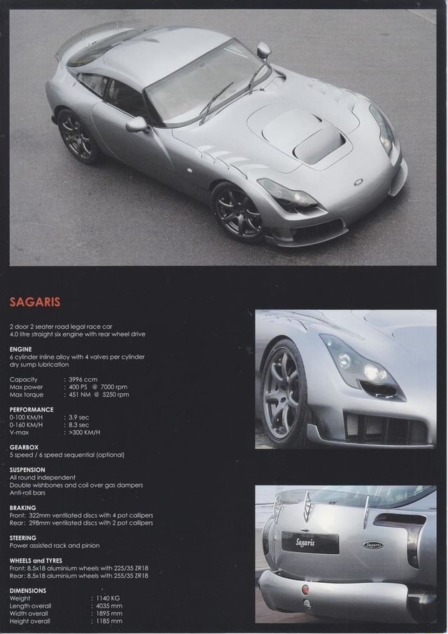 SAGARIS 2 .door 2 seater rood legal tace cor ire strcight si engine ...