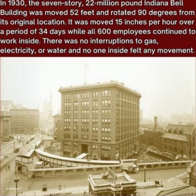 In 1930, the seven-story, 22-million pound Indiana Bell Building was ...