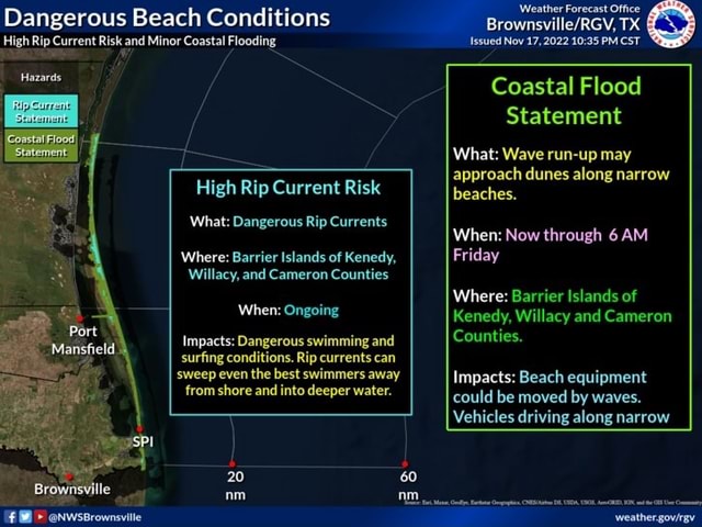 Dangerous Beach Conditions High Rip Current Risk and Minor Coastal ...