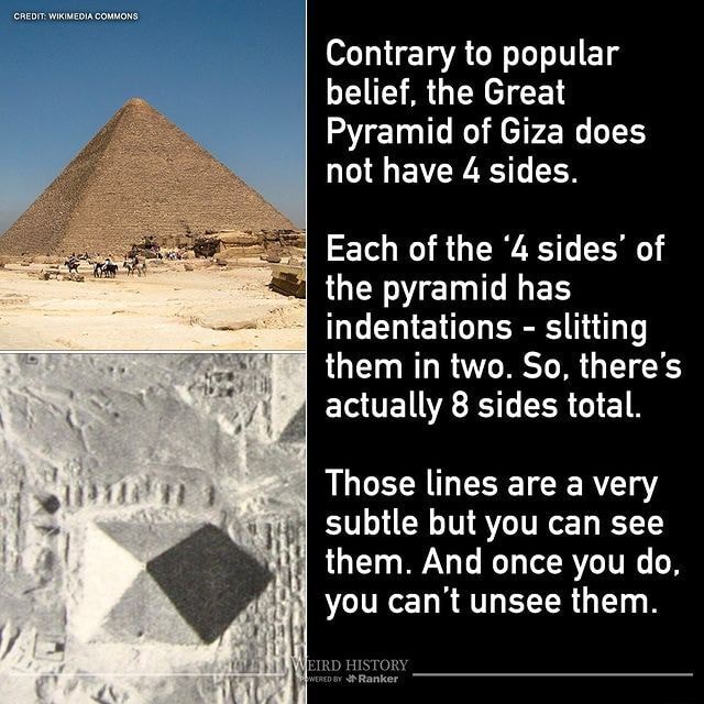 I Contrary to popular belief, the Great Pyramid of Giza does not have 4 ...