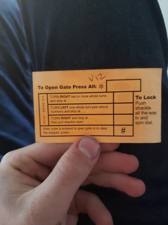 WAY To Open Gate Press All: and stop at TURN RIGHT or whole tums TURN ...