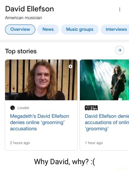 David Ellefson American musician News Music groups _ Interviews Top ...