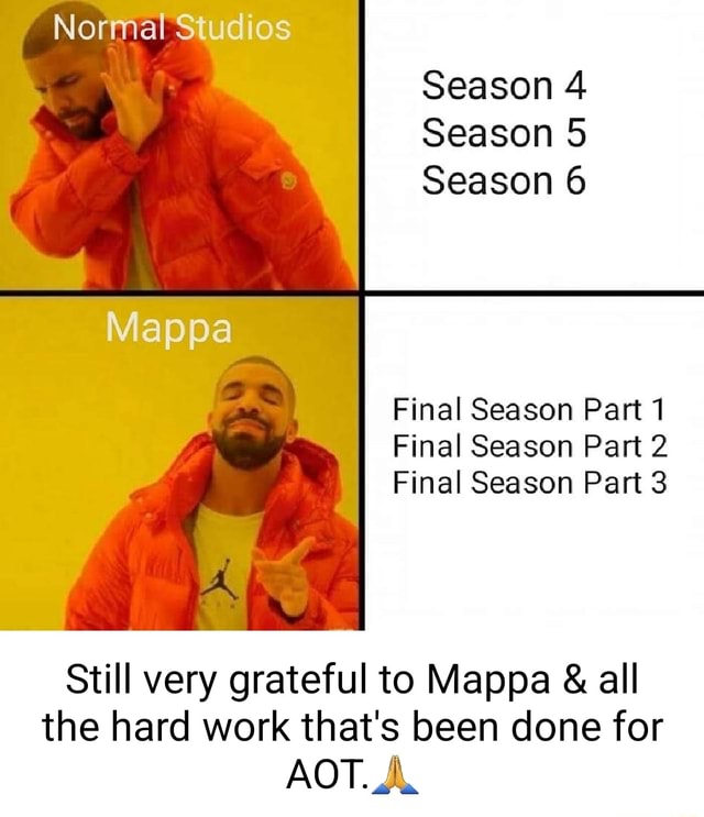 Normal Studios Mappa Season 4 Season 5 Season 6 Final Season Part 1 II ...
