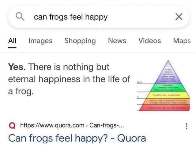 QQ. can frogs feel happy All Images Shopping News Videos Maps Yes ...