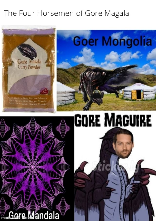 The Four Horsemen of Gore Ma gala Gore Masala Curry Powder Cara Mandala ...