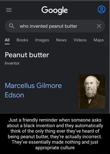 = Google Q who invented peanut butter x All Books Images News Videos ...