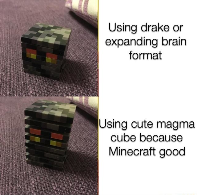 Using drake or expanding brain cube because Minecraft good - iFunny