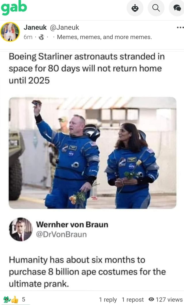Gab Janeuk @Janeuk Memes, memes, and more memes. Boeing Starliner ...