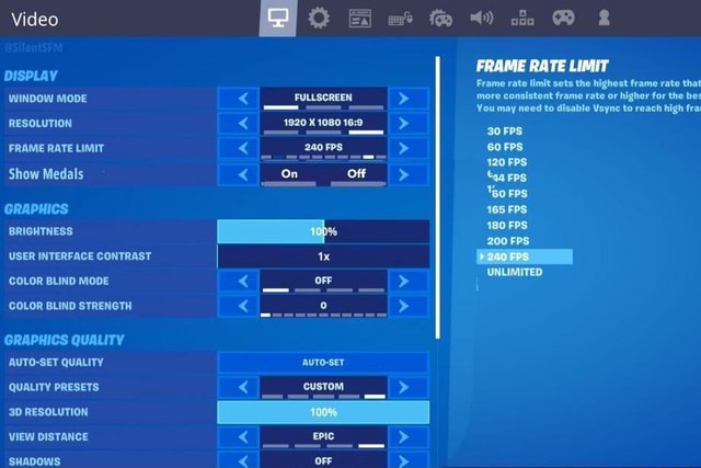 Video DISPLAY RATE Frame rate limit sets the highest frame rate that ...