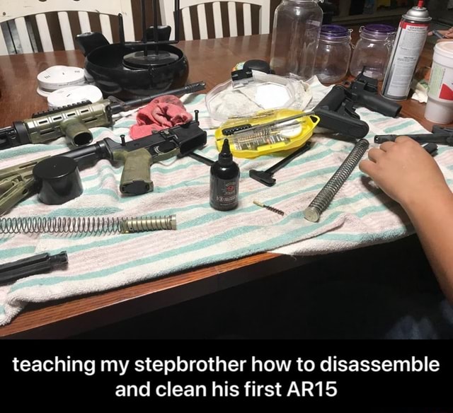 Teaching My Stepbrother How To Disassemble And Clean His First Ar15