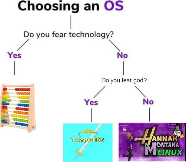 Choosing an OS Do you fear technology? Yes No Al I Do you fear god? No ...
