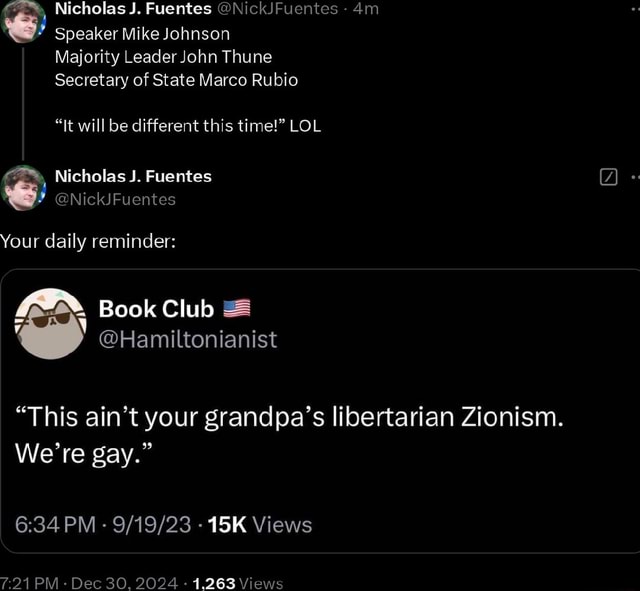 ( Nicholas J. Fuentes @NickJFucntes Speaker Mike Johnson Majority ...