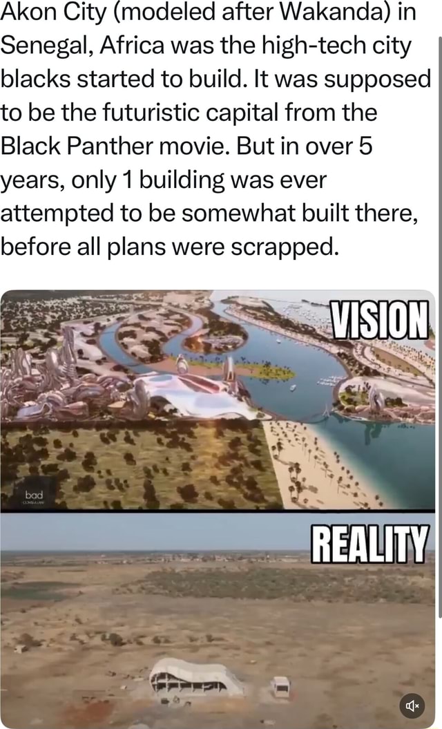 Akon City (modeled after Wakanda) in Senegal, Africa was the high-tech ...
