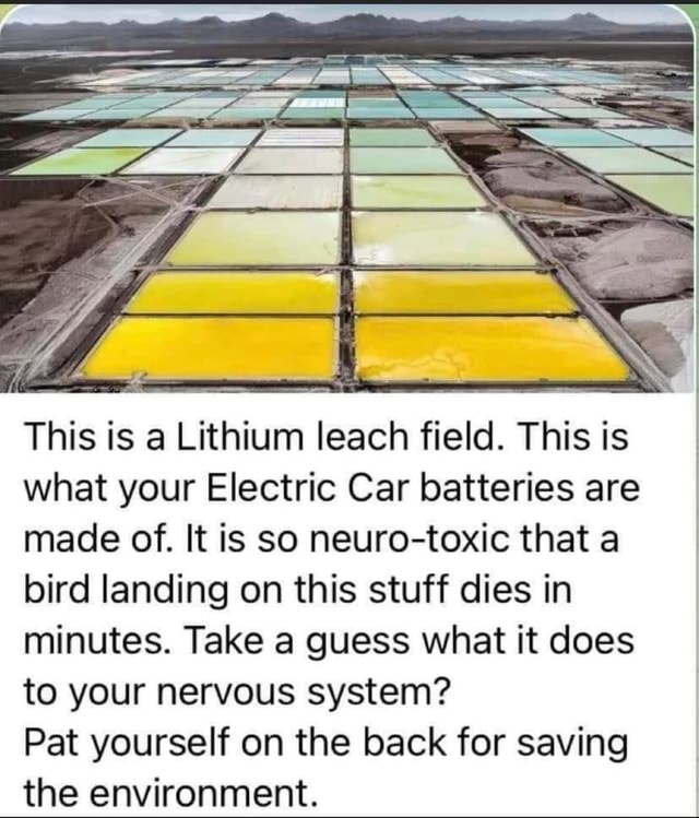 I This is a Lithium leach field. This is what your Electric Car ...