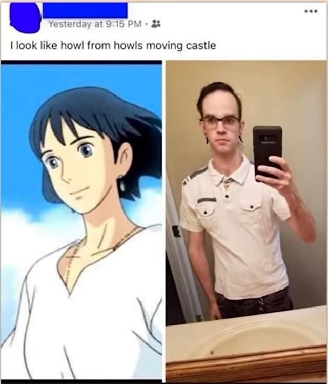 Yesterday at PM look like howl from howls moving castle - iFunny