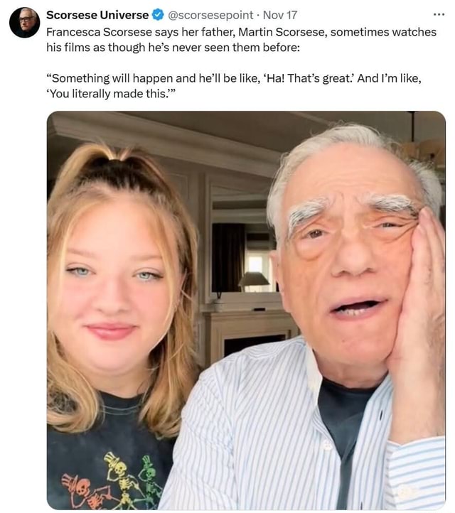 Scorsese Universe @scorsesepoint - Nov 17 Francesca Scorsese says her ...