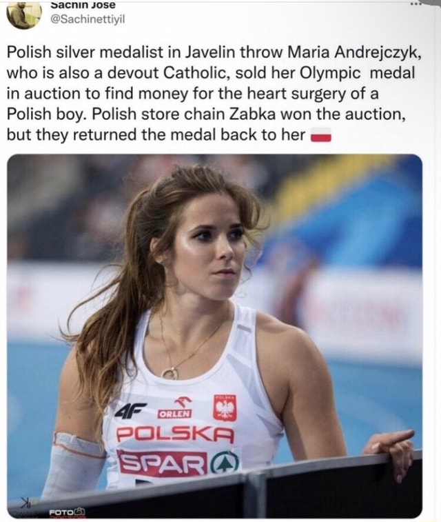Polish silver medalist in Javelin throw Maria Andrejczyk, who is also a ...
