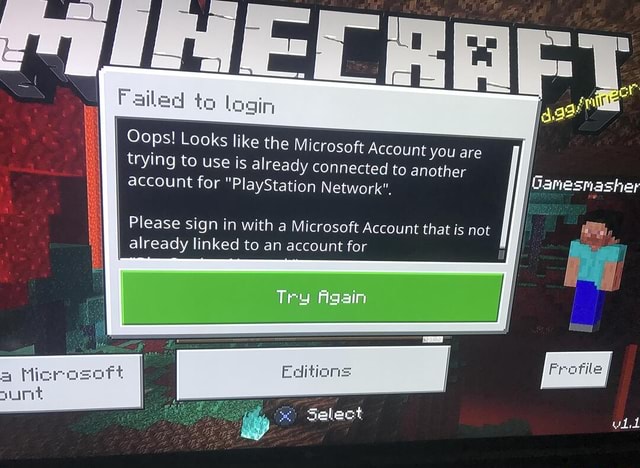 Failed to login Oops! I trying Looks to like the Microsoft Account ted ...