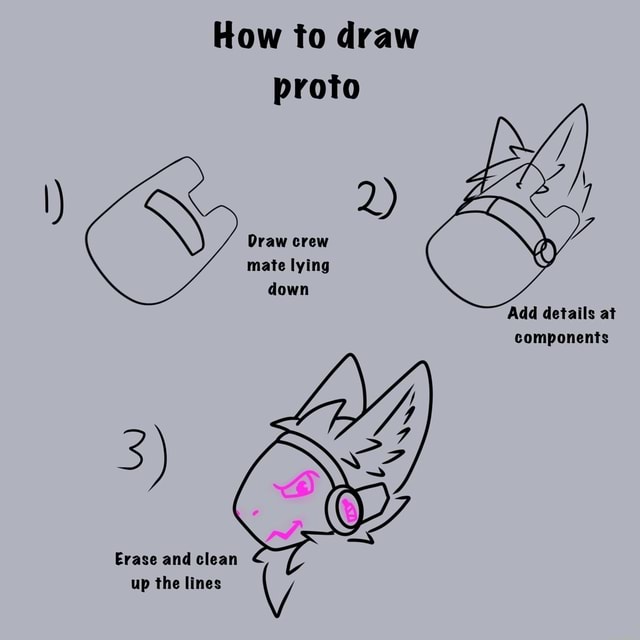 How to draw proto ) 2) / Draw crew mate lying down Add details at ...