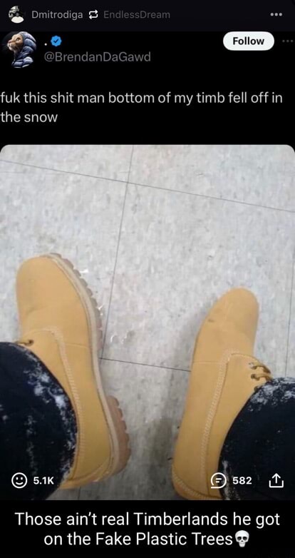 & omitrodiga uk this shit man bottom of my timb fell off in he snow ...