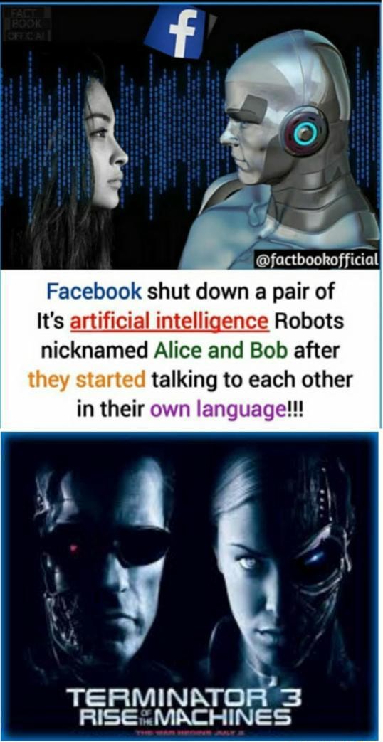 Facebook shut down a pair of It's artificial intelligence Robots nicknamed Alice and Bob after ...