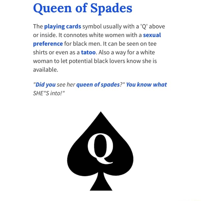 Queen of Spades The playing cards symbol usually with a'Q' above or ...