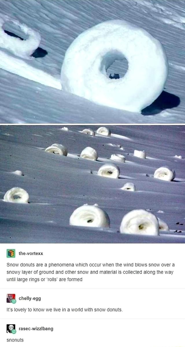 The-vortexx Snow donuts are a phenomena which occur when the wind blows ...