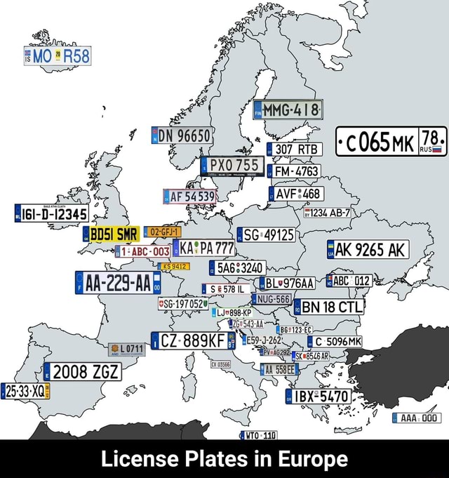 M0 R58 '. "TO 110 License Plates in Europe - License Plates in Europe ...