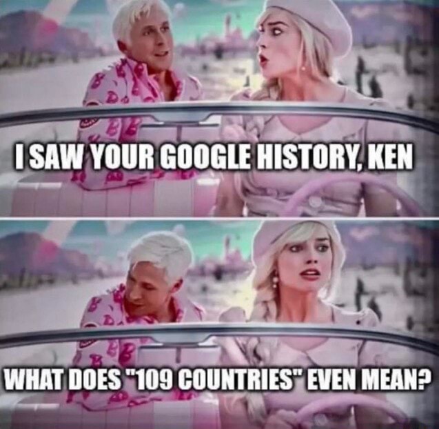 SAW YOUR GOOGLE HISTORY. KEN WHAT DOES "109 COUNTRIES" EVEN MEAN? - iFunny