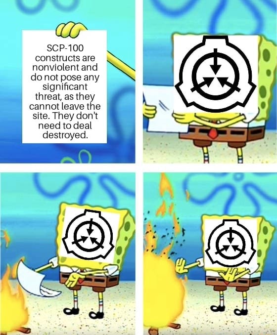 SCP-100 constructs are nonviolent and do not pose any significant ...