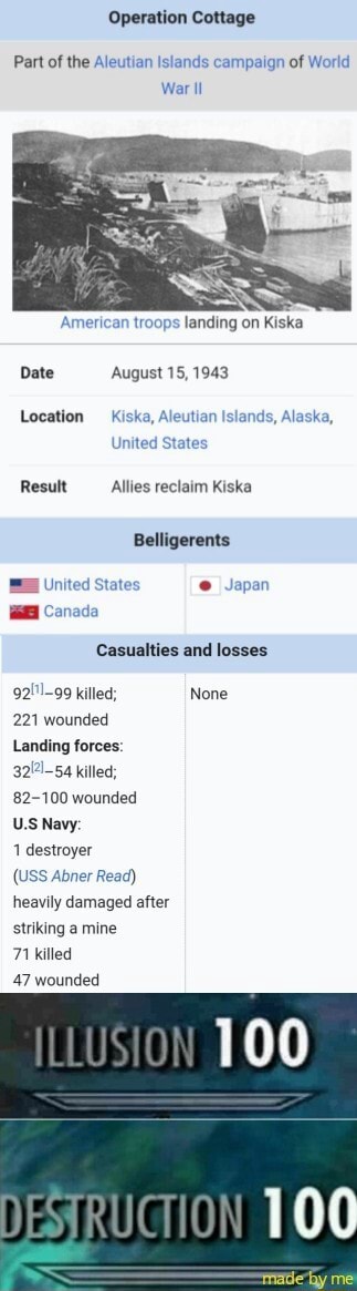 Operation Cottage Part of the Aleutian Islands campaign of World War Il ...