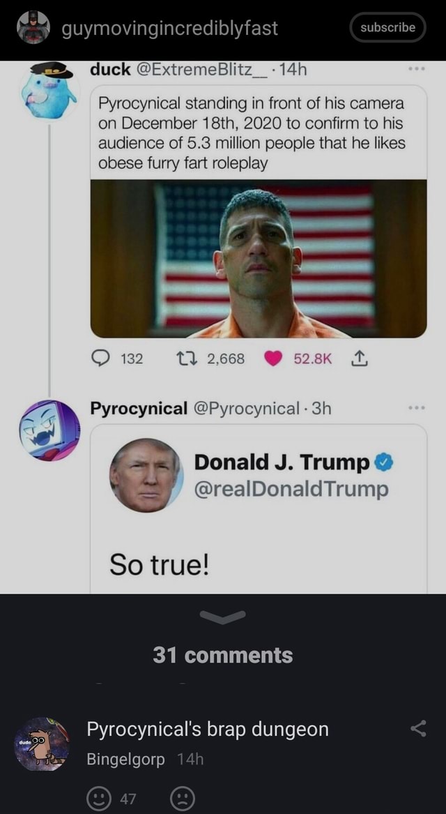 Guymovingincrediblyfast duck @ExtremeBlitz__-14h Pyrocynical standing ...