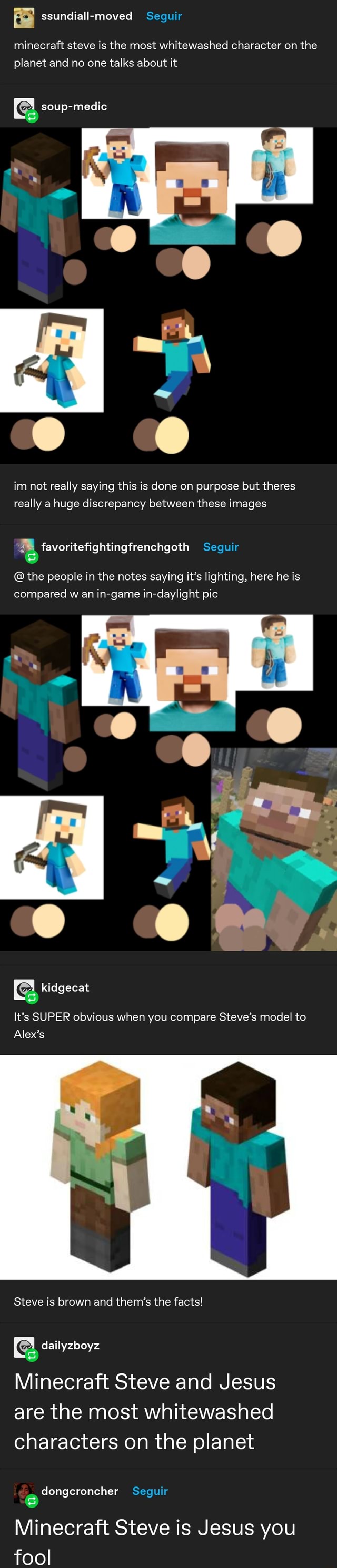 Minecraft steve is the most whitewashed character on the planet and no ...