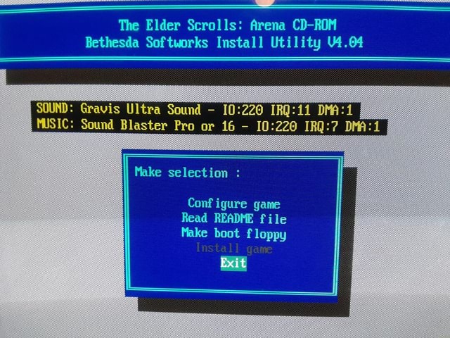 The Elder Scrolls: Arena CD-ROM Bethesda Softworks Install Utility 4.04 ...