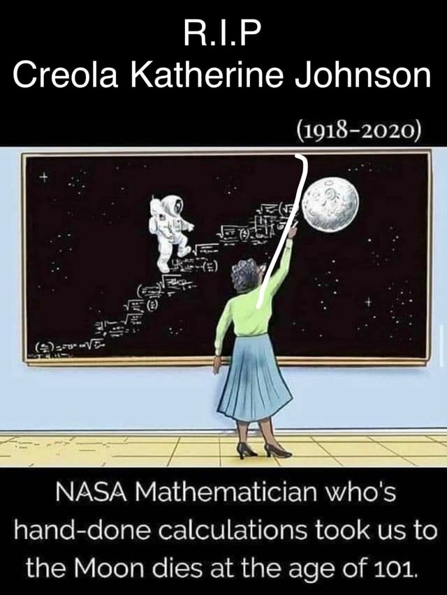 Creola Katherine Johnson (1918-2020) NASA Mathematician who's hand-done ...