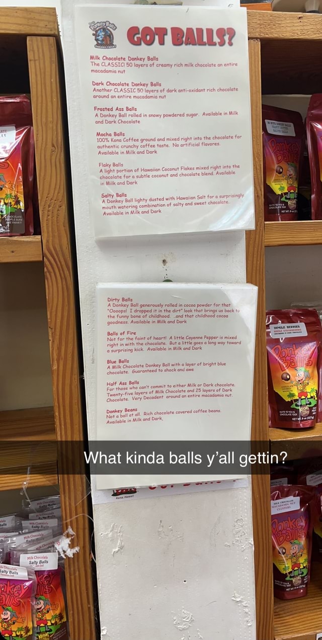 Salty Balls COT BALLS? Milk Chocolate Donkey Balls he CLASSICI 50 ...