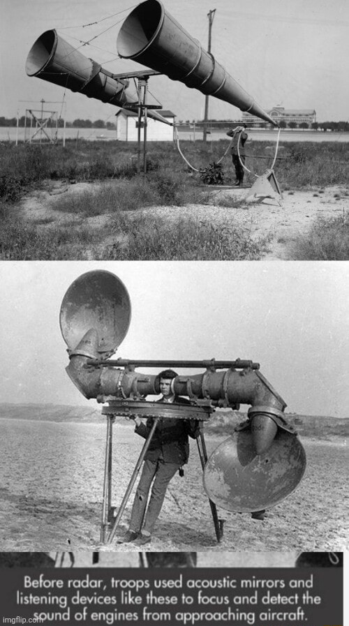 Before radar, troops used acoustic mirrors and listening devices like ...